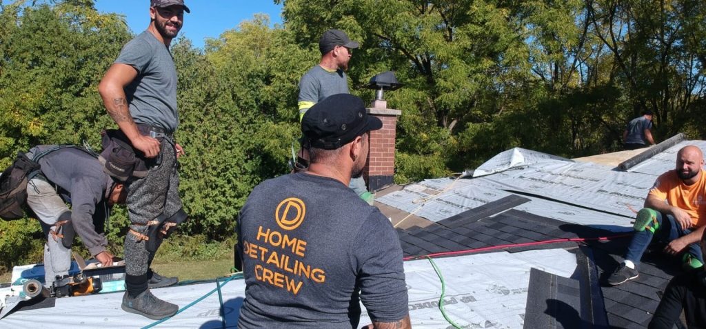 Our Amazing Spider Men working on a roof